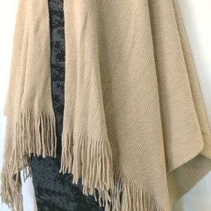 Sweaters | Champagne With Gold Thread Winter Fringed Cape | Poshmark
